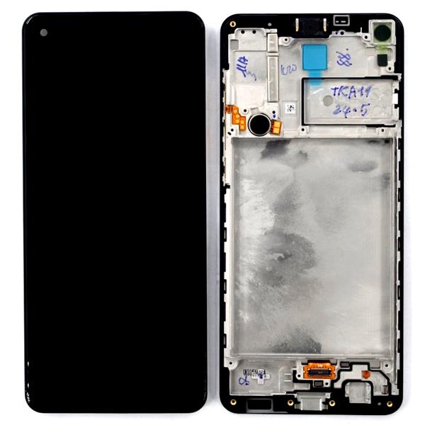 TOUCHSCREEN + DISPLAY LCD + FRAME PER SAMSUNG GALAXY A21S A217F NERO ...